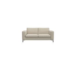 2-Sitzer FLEXLUX, B:164cm H:85cm T:92cm, wei&szlig;, 100% Polyester, Sofas, "Fiore", breite Armlehnen, Kaltschaum, F&uuml;&szlig;e Alu+schwarz