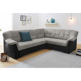 Ecksofa DOMO collection, B:240cm H:83cm T:190cm, schwarz-weiß, Microfaser PRIMABELLE (100% Polyester) / Struktur (90% Polyester; 10%
