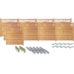 Konifera Sichtschutzelement "FRISCO", H/L: 180cm x 17,1m, Pfosten: 10 Stk., gr&uuml;n, Garten, Zaunelemente, sonniges Design, verschiedene L&auml;ngen