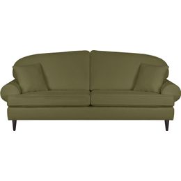 3-Sitzer Home Affaire, B:226cm H:95cm T:100cm, grün, 93% Polyester, 6% Acryl, 1% Cotton, Sofas, "Vitreux", auch im Bouclébezug, incl. Zierkissen