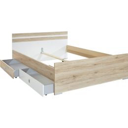 Bett wimex, B:146cm H:71cm L:205cm, wei&szlig;, Betten, "Joker, G&auml;stebett", Liegefl&auml;chen 90 oder 140x200cm, farbliche Akzente am Kopfteil
