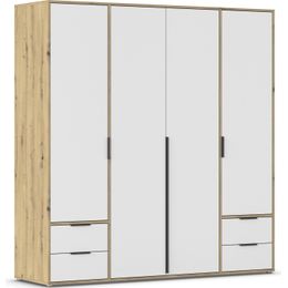 Drehtürenschrank Rauch, B:187cm H:194cm T:53cm, weiß, Holzwerkstoff, Schränke, "Kleiderschrank Schrank Garderobe Wäscheschrank NAGATA viel Stauraum",