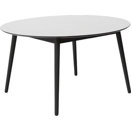 Esstisch, B:135cm H:73,5cm T:135cm, wei&szlig;, HAMMEL FURNITURE, Tischplatte: Wei&szlig; laminat (schwarzer Rand), Gestell: Schwarz gebeizt Esche
