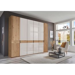 Dreht&uuml;renschrank Wiemann, B:295,2cm H:216cm T:58cm, wei&szlig;, Floatglas, Hartfaserplatte, Holzwerkstoff, Massivholz, Schr&auml;nke, "Cardiff", inkl.