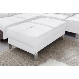 Hocker, B:140cm H:44cm T:67cm, weiß, exxpo - SOFA FASHION, Kunstleder SOFTLUX;NaturLEDER (echtes Rindsleder) in Sitz und Rücken. Korpus in passendem