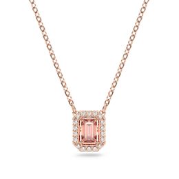Swarovski Damen Kette mit Anhänger "Una Millenia Dc", Metall, L: 43, rosa, Metall, Halsketten, mit Swarovski Kristall, Swarovski Zirkonia (synth.)