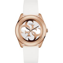 Guess Damen Quarzuhr "G TWIST", wei&szlig;, Armbanduhren, Armbanduhr, Damenuhr, analog, Silikonarmband