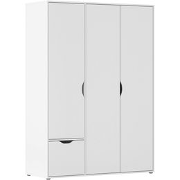 Drehtürenschrank Rauch, B:140cm H:194cm T:53cm, weiß, Holzwerkstoff, Schränke, "Kleiderschrank Schrank Garderobe Wäscheschrank NARAI mit Schubladen",
