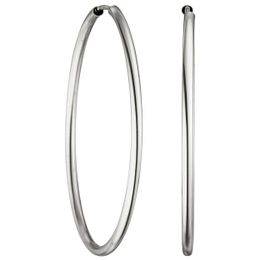 Jobo Damen Paar Creolen "Ohrringe 39 mm", 39,1mm, Wei&szlig;gold 585, wei&szlig;, Wei&szlig;gold 585, Ohrringe, 585 Wei&szlig;gold