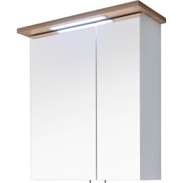 Spiegelschrank SAPHIR, B:60cm H:72cm T:20cm, weiß, Spanplatte, Badezimmer, Schränke, "Quickset 923 Badschrank, 2 Spiegeltüren, 2 Einlegeböden, 60 cm