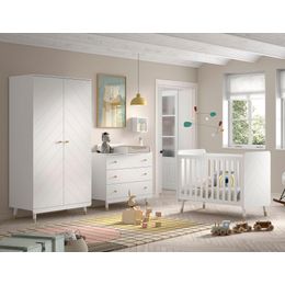 Babymöbel-Set Vipack, weiß, MDF, Schlafzimmermöbel-Sets, 4- tlg. bietet alles für Ihr Kinderzimmer, Ausf. satin weiß lackiert