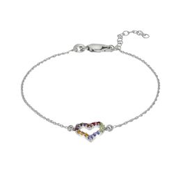 ZEEme Damen Armband "Silber 925 mit Herz-Motiv 16+3cm lang", 16+3cm, Silber 925 (Sterlingsilber), wei&szlig;, Silber 925 (Sterlingsilber), Armb&auml;nder