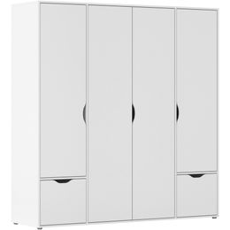 Drehtürenschrank Rauch, B:187cm H:194cm T:53cm, weiß, Holzwerkstoff, Schränke, "Kleiderschrank Schrank Garderobe Wäscheschrank NARAI mit Schubladen",