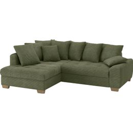 Ecksofa MR. COUCH, B:243cm H:88cm T:190cm, grün, Stripes (92% Polyester / 8% Nylon), Wohnzimmer, Sofas, "Nikita II, L-Form, bis 140kg pro Sitzplatz