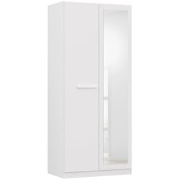 Drehtürenschrank Rauch, B:91cm H:210cm T:54cm, weiß, Holzwerkstoff, Schränke, "Kleiderschrank Schrank Garderobe Garderobenschrank Stauraumwunder