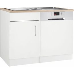Spülenschrank KOCHSTATION, B:110cm H:85cm T:60cm, weiß, Küche, Schränke, "KS-Utah", Breite 110 cm, mit Tür/Sockel für Geschirrspüler