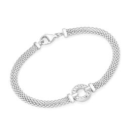 Smart Jewel Damen Armband "elegant mit Zirkonia, Silber 925", 19cm, Silber 925 (Sterlingsilber), wei&szlig;, Silber 925 (Sterlingsilber), Armb&auml;nder
