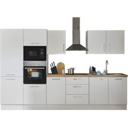K&uuml;chenzeile, B:330cm H:211cm T:60cm, wei&szlig;, BASIC BY BALCULINA, Komplettk&uuml;chen-Sets, "Turin", Breite 330 cm, wahlweise mit E-Ger&auml;ten