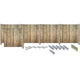 Konifera Sichtschutzelement "FULLERTON", H/L: 180cm x 9,54m, Pfosten: 6 Stk., gr&uuml;n, Garten, Zaunelemente, Rustikale Bohlen, verschiedene L&auml;ngen