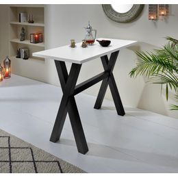 M&auml;usbacher Bartisch M&Auml;USBACHER, B:140cm H:105cm T:70cm, wei&szlig;, K&uuml;che, Tische, Gestell in X-Form (Breite 120, 140 oder 160 cm)