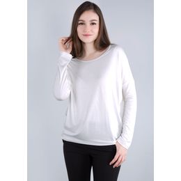 Imperial Damen Langarmshirt, wei&szlig;, Gr. M, unifarben, Single Jersey, Obermaterial: 95% Viskose, 5% Elasthan, Shirts, in l&auml;ssiger "O - Shape" Form