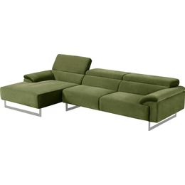 Ecksofa Egoitaliano, B:287cm H:94cm T:165cm, grün, Wohnzimmer, Sofas, "Malika, edel und bequem, Designsofa mit hochwertigen Bezügen, L-Form", mit