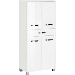 Midischrank Welltime, B:60cm H:135cm T:35cm, weiß, Badezimmer, Schränke, "Ravenna"