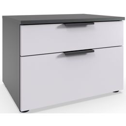 Nachtkommode wimex, B:54cm H:39cm T:41cm, weiß, Spanplatte, Sideboards, "Level by fresh to go", 2 Schubladen mit soft-close Funktion, 54cm breit,