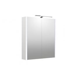 Spiegelschrank Welltime, B:58,2cm H:65cm T:12cm, weiß, FSC-zertifizierter Holzwerkstoff, Badezimmer, Schränke, "Urban", Türen mit