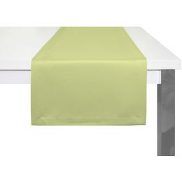 Tischl&auml;ufer Adam, B:50cm L:150cm, gr&uuml;n, Bio-Baumwolle, Tischdecken, "Uni Collection Light"