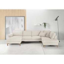 Wohnlandschaft 3C CANDY, B:339cm H:86cm T:220cm, weiß, 95% Polyester, 5% Nylon, Sofas, "Lecce, wahlweise PUR-Schaumstoff oder Tonnentaschenfederkern