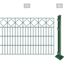 Arvotec Doppelstabmattenzaun "EASY 80 zum Aufschrauben "Karo" mit Zierleiste", H/L: 80cm x 54m, Pfosten: 28 Stk., gr&uuml;n, Zaunelemente, Zaunh&ouml;he 80 cm,