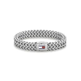 Tommy Hilfiger Herren Armband "Schmuck Edelstahl Armschmuck", 19,5cm, Edelstahl Metall, wei&szlig;, Edelstahl, Metall, Armb&auml;nder, mit Emaille