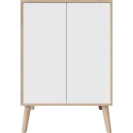 Waschbeckenunterschrank Welltime, B:60cm H:87cm T:32,5cm, wei&szlig;, ABS-Kunststoff, FSC-zertifizierter Holzwerkstoff, Melamin, Badezimmer, Schr&auml;nke,