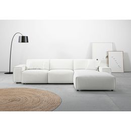 Ecksofa Andas, B:294cm H:71cm T:191cm, weiß, 100% Polyester, Wohnzimmer, Sofas, "Glimminge auch in Breitcord, Feincord, Bouclé + Easy care-Bezug",