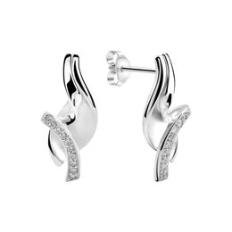 ZEEme Damen Paar Ohrstecker "925/- Sterling Silber rhodiniert Zirkonia", one-size, Silber 925 (Sterlingsilber), wei&szlig;, Silber 925 (Sterlingsilber),