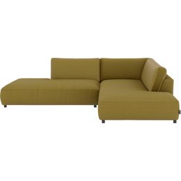 Ecksofa Musterring, B:304cm H:81cm T:224cm, grün, 100% Polyester, Wohnzimmer, Sofas, "Lucia", mit großem Longchair, verschiedene Farben, B304 x T224
