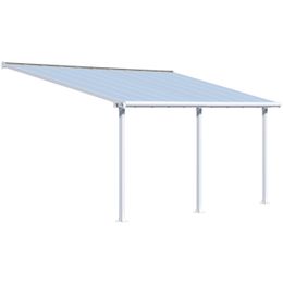 Terrassendach, B:619cm T:295cm, wei&szlig;, PALRAM - CANOPIA, Aluminium, Polycarbonat (PC), Terrassen&uuml;berdachungen, "Olympia 3x6.1", BxT: 619x295 cm