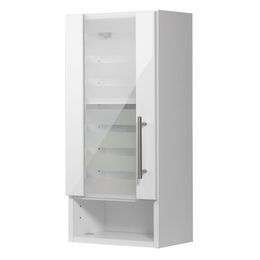 H&auml;ngeschrank Welltime, B:30cm H:64cm T:20cm, wei&szlig;, MDF, Spanplatte, Badezimmer, Schr&auml;nke, "Jaca", Breite 30 cm, mit MDF Hochglanz-Fronten