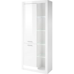 Vitrine Places of Style, B:80cm H:196cm T:37cm, wei&szlig;, FSC-zertifizierter Holzwerkstoff, Wohnzimmer, Schr&auml;nke, "MERAN", H&ouml;he ca. 196 cm
