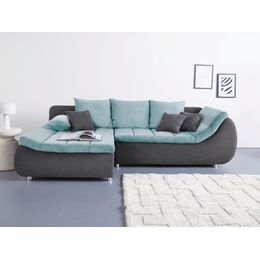 Ecksofa Inosign, B:271cm H:90cm T:104cm, grün, Wohnzimmer, Sofas, "Imola, elegant und modern, aktuelle Steppung im Sitz, bequem, L-Form", frei im