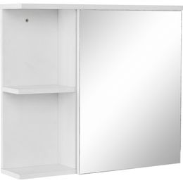 Badezimmerspiegelschrank Welltime, B:60cm H:33cm T:15cm, wei&szlig;, Spanplatte, Schr&auml;nke, "Stian", mit Spiegelt&uuml;r und Push-to-open Funktion, Breite 60 cm,
