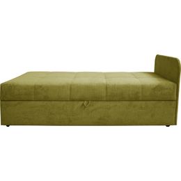 Schlafsofa Alina, B:205cm H:73cm T:91cm, grün, Struktur fein XBO (100% Polyester), Kinderzimmer, Sofas, "Marla", inkl. Stauraum, Armlehne wahlweise