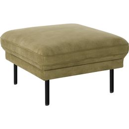 Hocker Andas, B:79cm H:45cm T:79cm, grün, Struktur weich (100% Polyester);Luxus-Microfaser Lederoptik (100% Polyester);100% NaturLEDER, Garten,