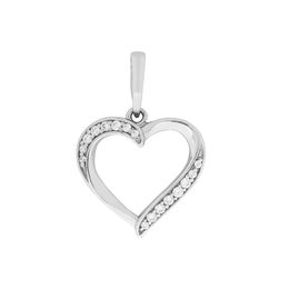 Vivance Damen Kettenanh&auml;nger "925 Silber rhodiniert mit Zirkonia", one-size, Silber 925 (Sterlingsilber), 1,1 g, wei&szlig;, Silber 925 (Sterlingsilber),