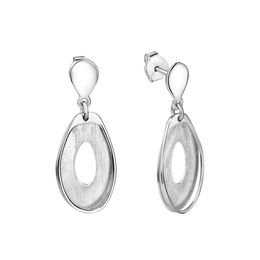 Vivance Damen Paar Ohrh&auml;nger "925/- Sterling Silber rhodiniert glanz/matt", one-size, Silber 925 (Sterlingsilber), wei&szlig;, Silber 925 (Sterlingsilber),