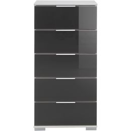 Schubkastenkommode wimex, B:49cm H:102cm T:41cm, wei&szlig;, Sideboards, "Easy", mit Glas- oder Spiegelfront