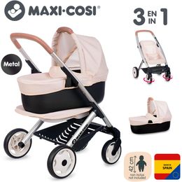 Smoby Kinder Kombi-Puppenwagen "Maxi-Cosi Puppenwagen 3-in-1", beige, Kunststoff, B:38,5cm H:64cm T:54,5cm, Puppenwagen, Made in Europe