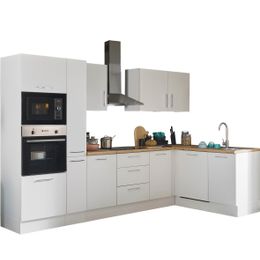 Winkelk&uuml;che, B:310cm H:211cm T:60cm, wei&szlig;, BASIC BY BALCULINA, Komplettk&uuml;chen-Sets, "Turin", Stellbreite 310x175 cm, wahlweise mit E-Ger&auml;ten