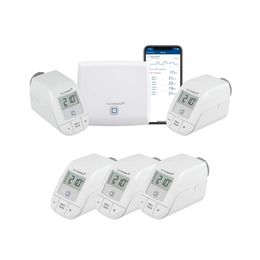 homematic IP Heizkörperthermostat "Bundle Starter Set Heizen + 3x HKT basic", 5, weiß, Heizkörperthermostate, Access Point + 5 x homematic IP